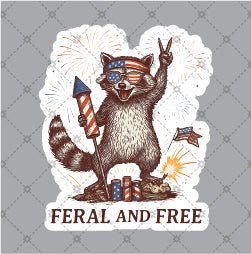 Feral and Free Fireworks Sticker - DecalFreakz